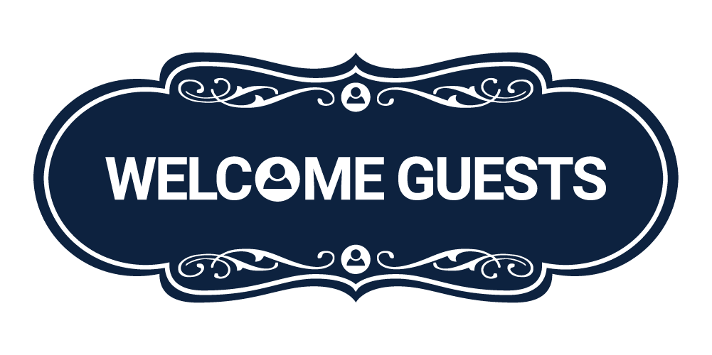 Designer Welcome Guests Sign (Navy Blue / White) - Medium - Walmart.com