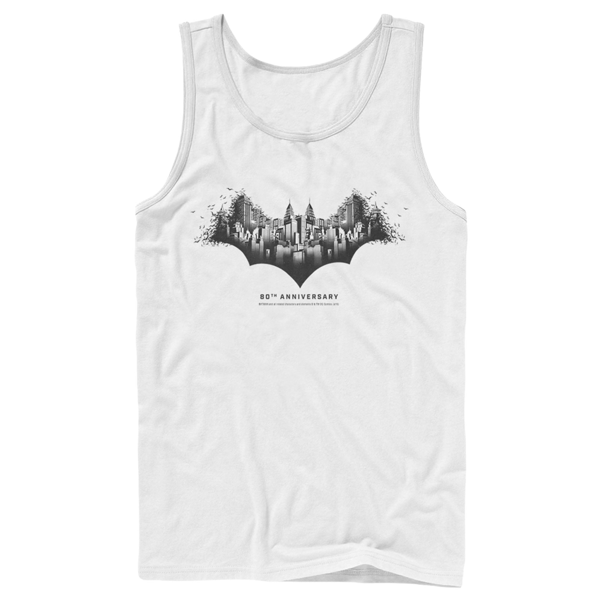 Men's Batman Gotham Skyline Bat Shape Tank Top White Small - Walmart.com