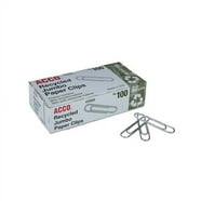 ACCO Smooth Finish Premium Paper Clips, Wire, Jumbo, Silver, 100 Clips ...