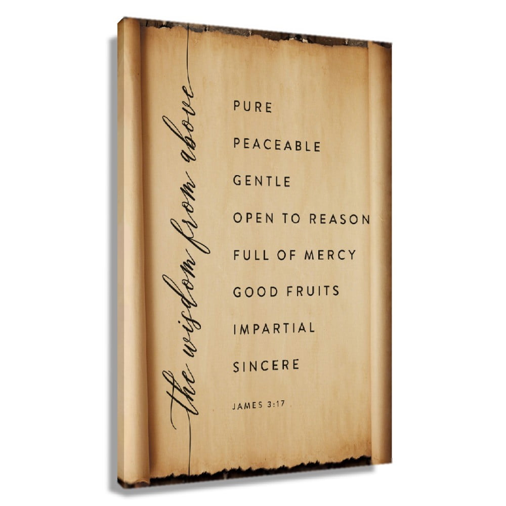 Vintage James 3 17 Wall Art Bible Verse Poster Canvas Nursery Decor ...