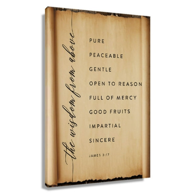 Vintage James 3 17 Wall Art Bible Verse Poster Canvas Nursery Decor ...