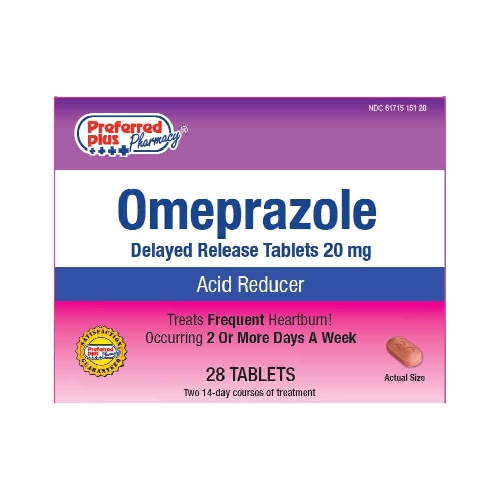 Preferred Plus Omeprazole Delayed Release, Heartburn Medicine and Acid ...