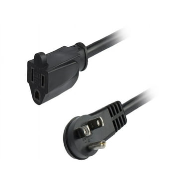 SF Cable 6ft Ultra Low Profile Angle NEMA 5-15P to NEMA 5-15R Power Cord - Black - Walmart.com