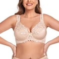 Women's Sexy Lace Embroidered Bras Full Coverage Unlined Underwire Plus Size Bra 42C - Walmart.com