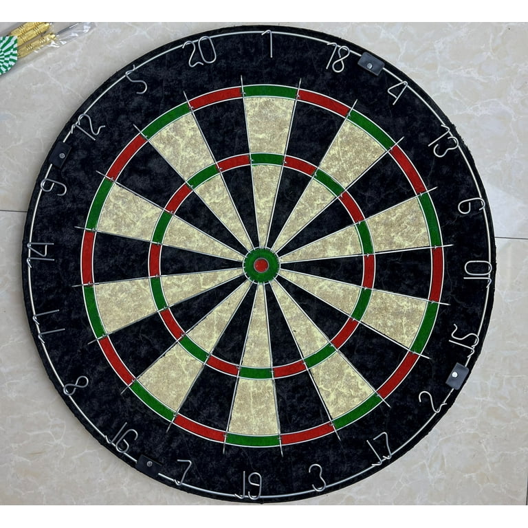 Dartboard Set with 12 Tip Darts Staple Free Bullseye Galvanized Metal Spider Wire High Grade Compressed Sisal with Rotating Number Ring Walmart