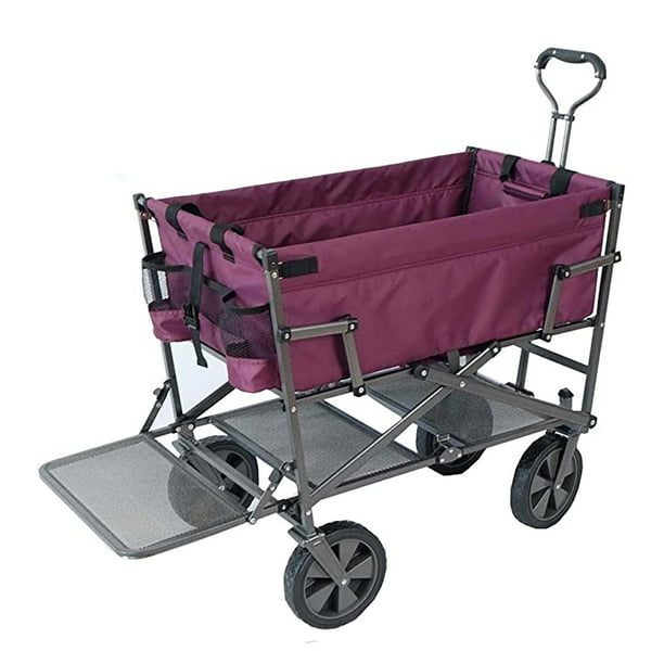 Mac Sports Double Decker Wagon: Purple - Collapsible Outdoor Utility ...