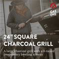 GasOne Charcoal Grill – 24-inch BBQ Charcoal Grill – Charcoal Smoker ...