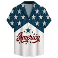 BUWTTED Men's Shirts American Flag Star Letter Print Casual Short ...