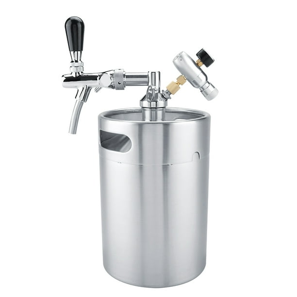 Beer Keg,5L Mini Stainless Steel Beer Keg Dispenser Mini Keg Solid ...