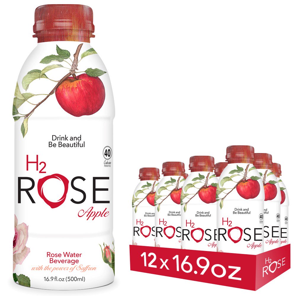 H2Rose - Rose Water Beverage Apple - 16.9 oz.- 12 Pack - Walmart.com ...