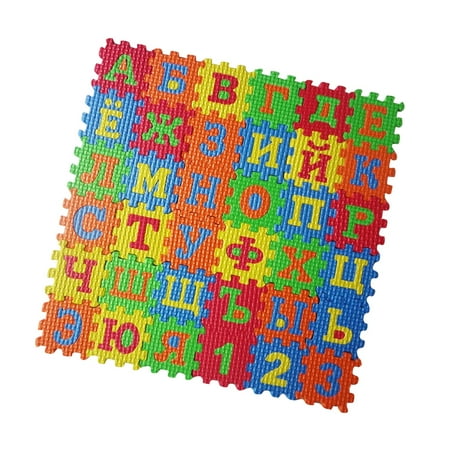 36 Pieces EVA Foam Mat Tiny Russian Letter for Balcony Boys Girls ...