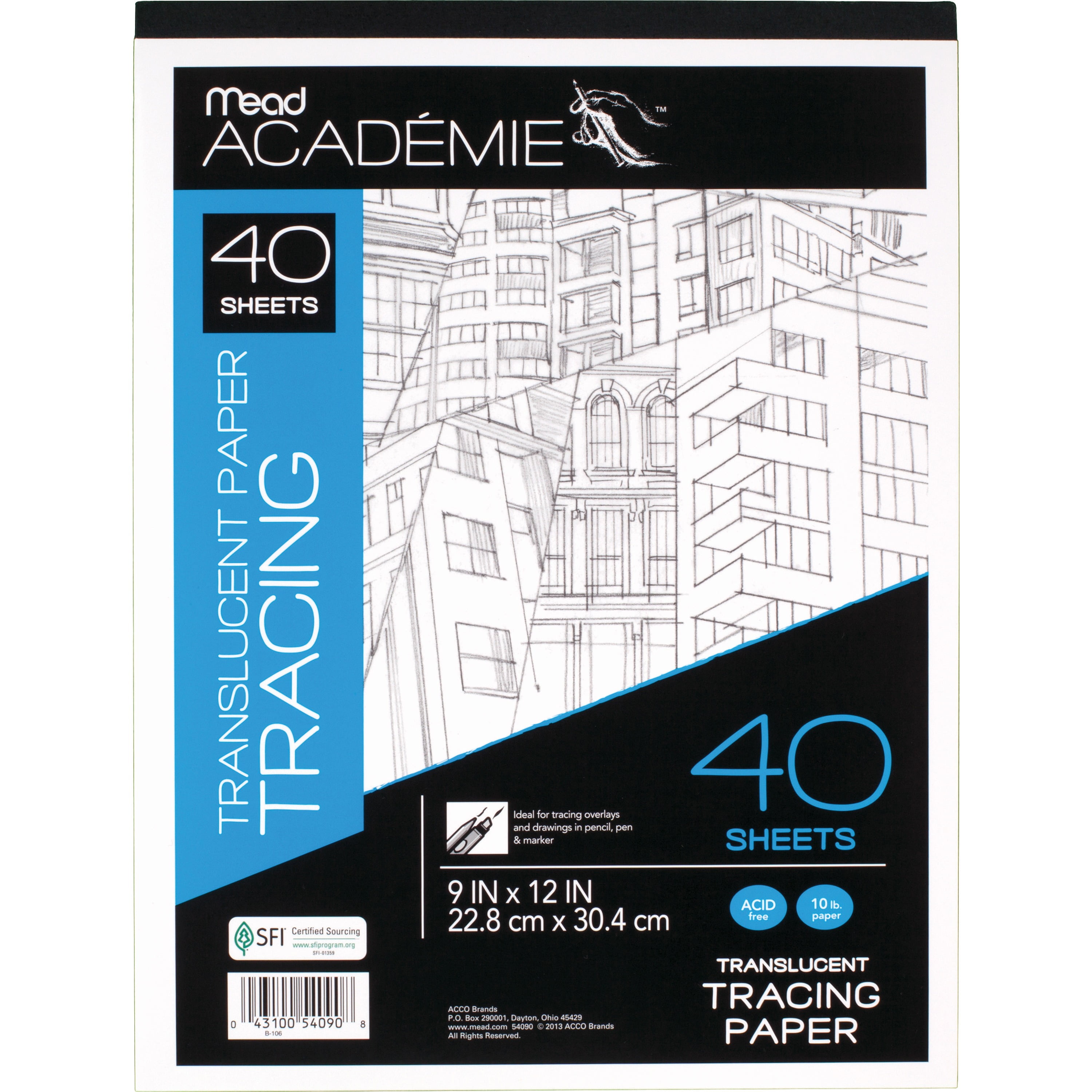 Mead, MEA54090, Academie Translucent Tracing Paper Pad, 1 Each ...