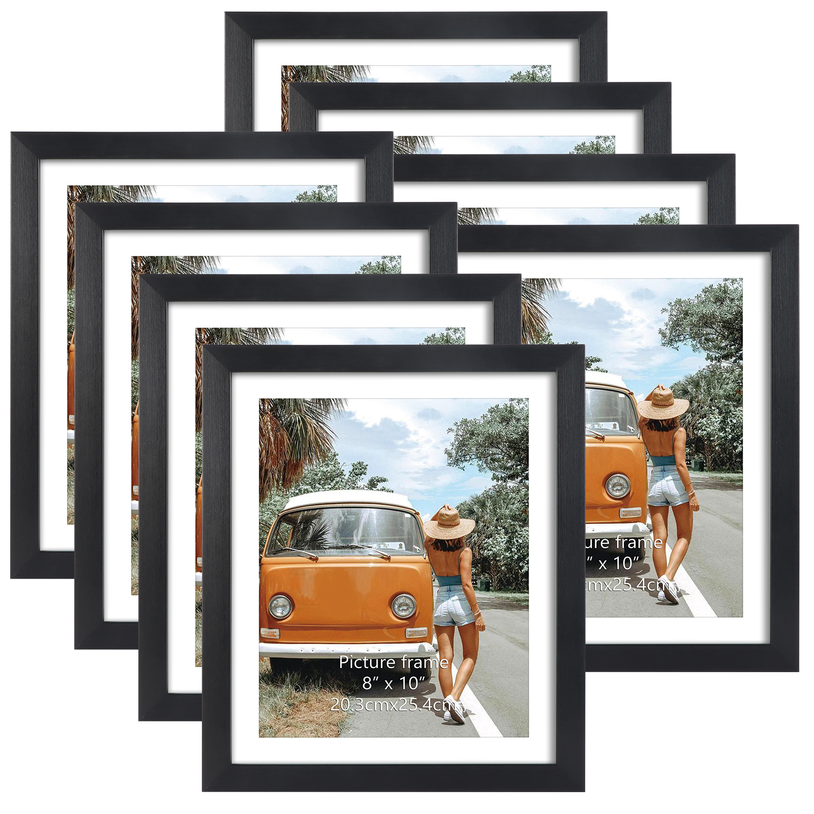 8 Pack 8x10 Picture Frame Black Display Multi 8 X 10 Photo With Mat 8 Pack 8x10 Picture Frame Black Display Multi 8 X 10 Photo With Mat