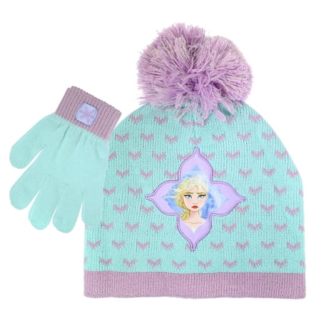 Disney Frozen Kid’s Winter Hat and Snow Gloves 2 Pc. Set Elsa and Anna ...