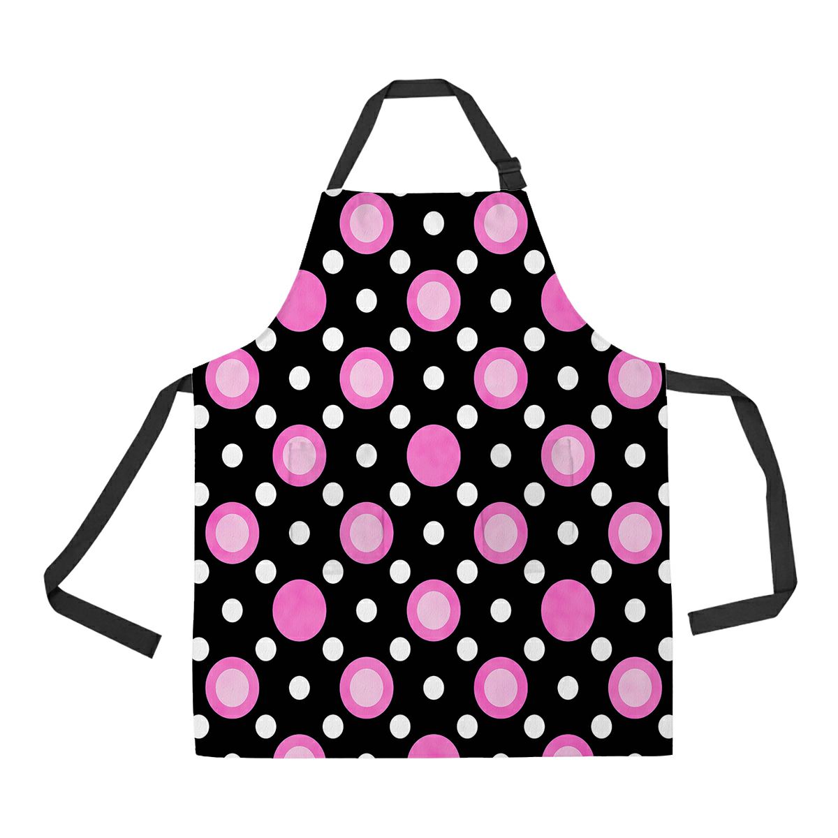 ABPHQTO Pink White And Black Polka Dot Apron Home Kitchen Apron with ...