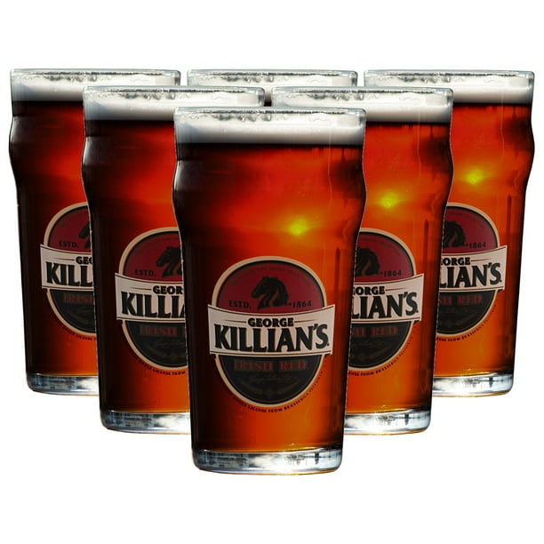 george Killians Irish Red 16 Ounce Nonic Pint Beer glass, Set of 6 ...
