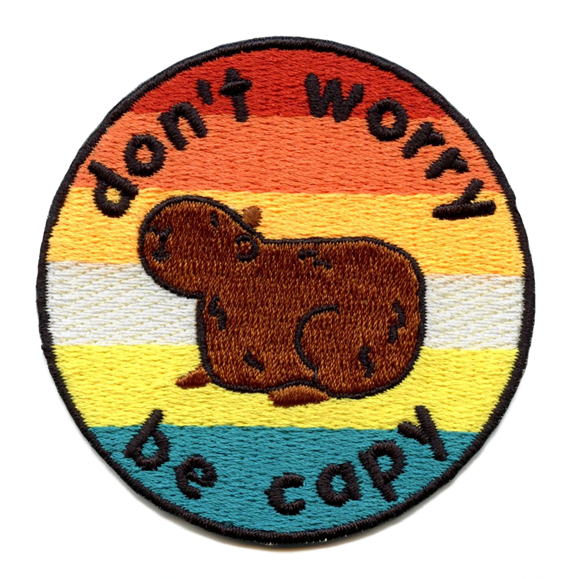 Don't Worry Be Capy Patch Cute Capybara Embroidered Iron On - Walmart.com