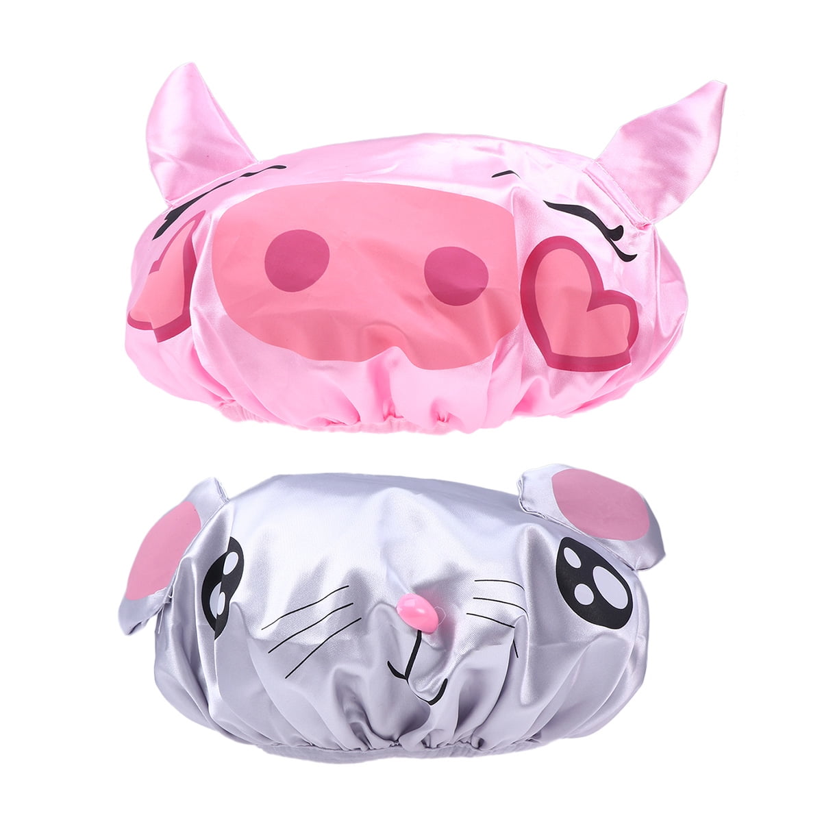 2Pc Baby PVC Waterproof Cartoon Little Mouse and Pink Pig Shower Satin ...