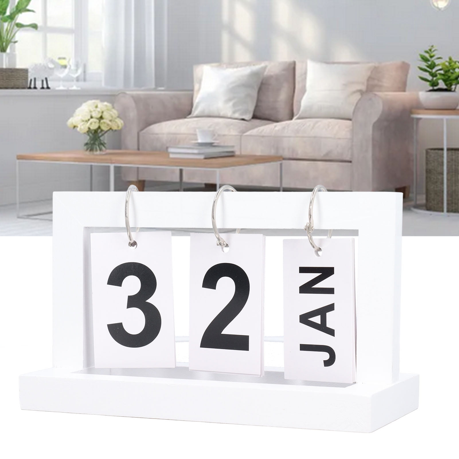 Calendario Abatible De Escritorio De Madera, Pantalla Grande Vintage De ...