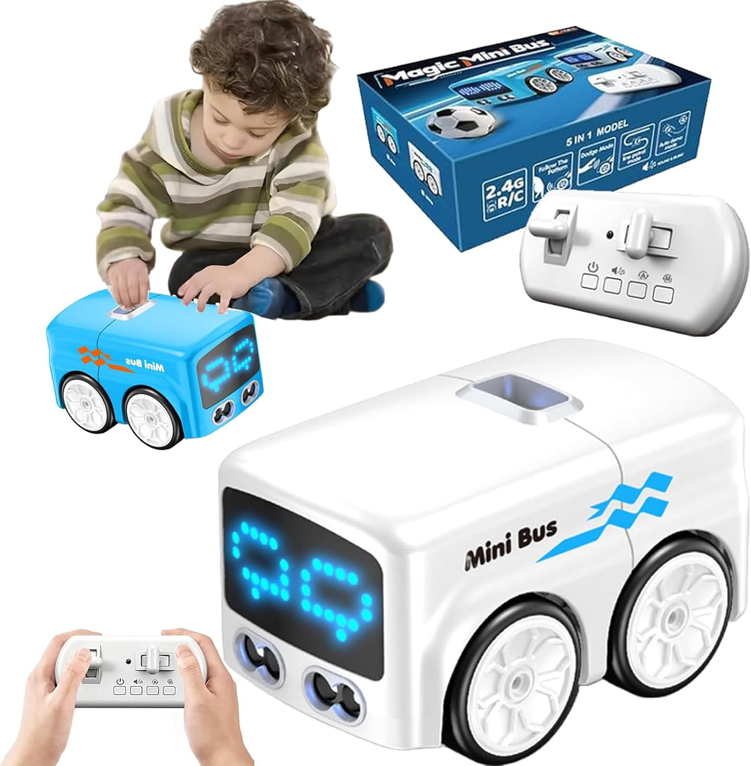 Magic Rc Mini Bus, Car That Follows Drawn Line, 2026 Upgraded Rc Bus ...