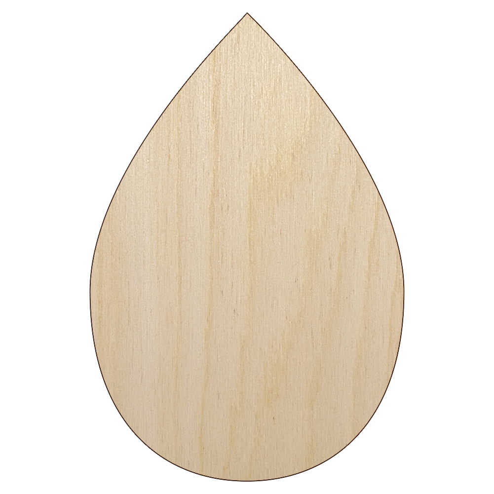 Raindrop Teardrop Water Wood Shape Unfinished Piece Cutout Craft DIY ...