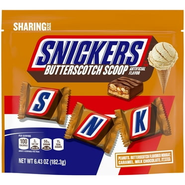 Snickers Minis Butterscotch Scoop Milk Chocolate Bars, Sharing Size - 6 ...