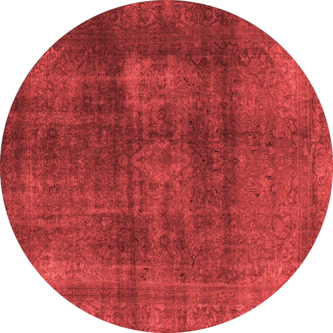 Ahgly Company Machine Washable Indoor Round Abstract Red Modern Area ...