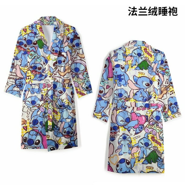 Disney Stitch Bathrobe Fashion Women's Bathrobe Cartoon Homewear Warm ...