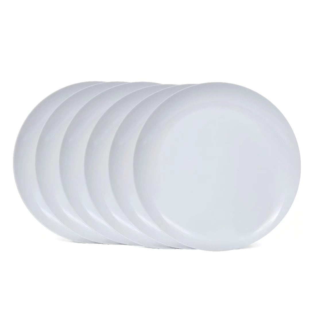 White Dinner Plates Set, 11in Dishes Set for Daily Use, 6pcs - Walmart.com