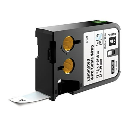 DYMO Laminated Wire Cable Wrap for DYMO XTL Label Makers, Black on ...