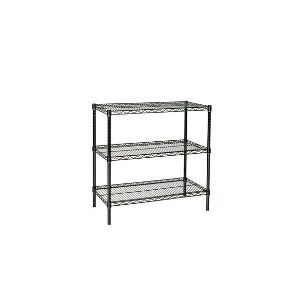 18" Deep x 42" Wide x 36" High 3 Tier Black Starter Shelving Unit ...
