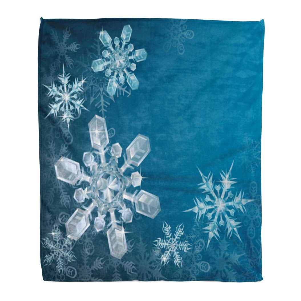 ASHLEIGH Throw Blanket 58x80 Inches Crystal Lovely Blue Snowflake ...