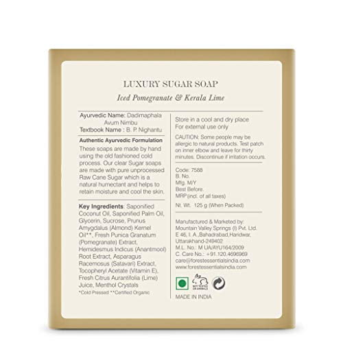 Forest Essentials Luxury Sugar Soap, Iced Pomegranate with Fresh Kerala ...
