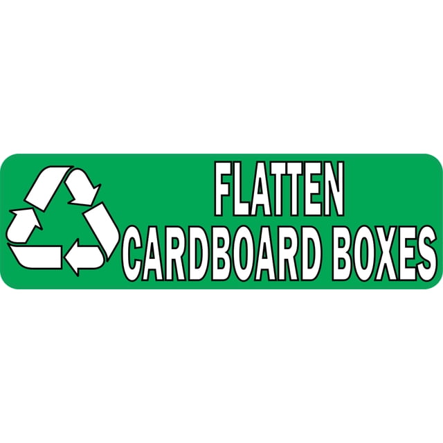 10X3 Flatten Cardboard Boxes Recycling Sticker Vinyl Sign Stickers ...