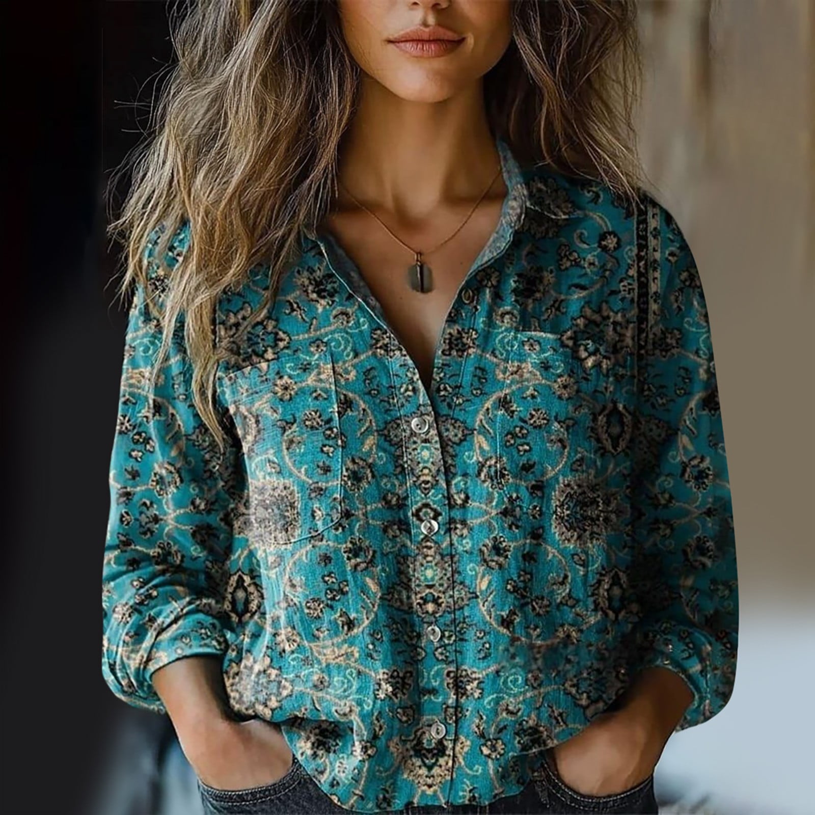 Click here for Ylhfashion Women Cotton Shirt Printed Fashion Down... prices