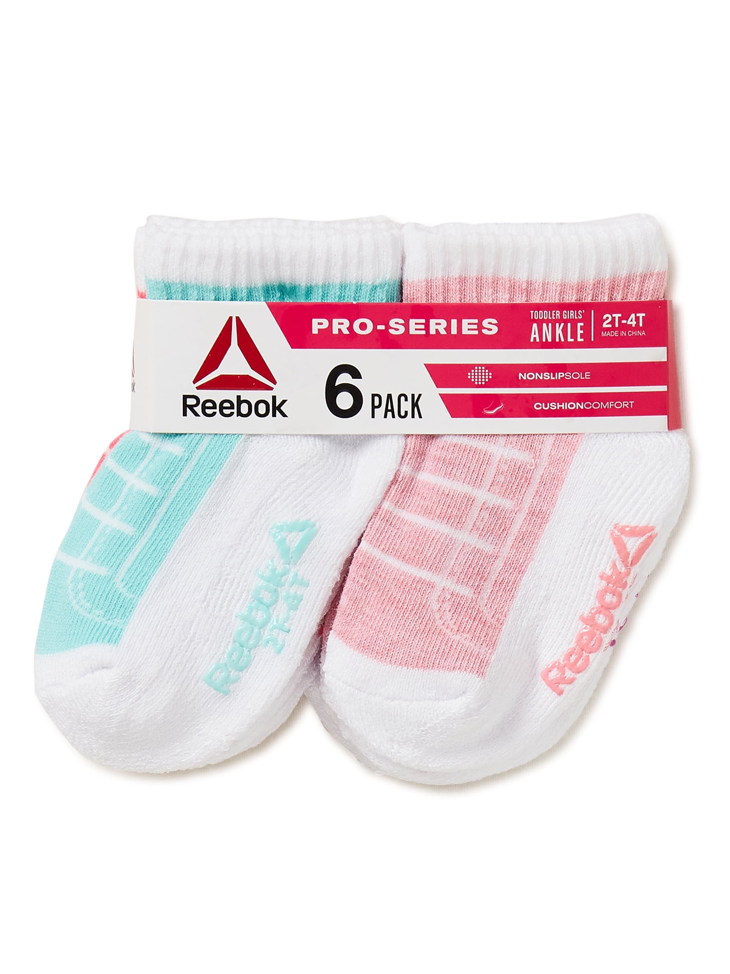 Reebok Baby and Toddler Girls' Quarter Socks, 6-Pack, 6-12M - Walmart.com