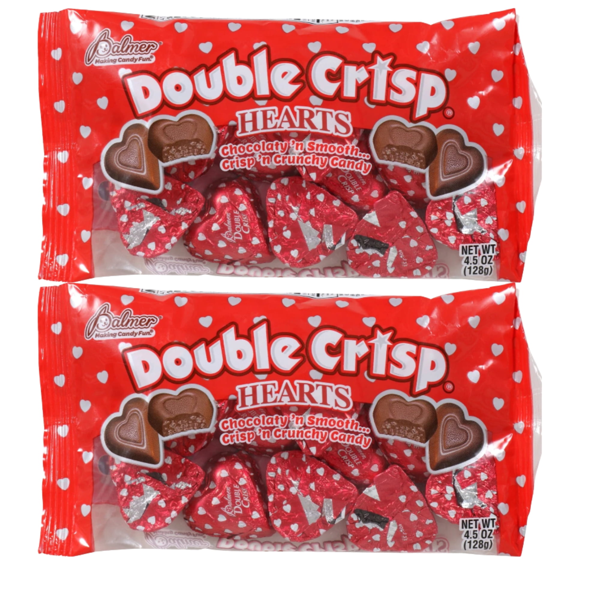 Palmer Valentine Double Crisp Chocolate Hearts Candy with Chocolatey ...