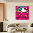 Hello Kitty Canvas Wall Art Cartoon Wall Decor | HD Printed & Wooden ...