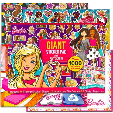 Barbie Stick and Play, Fold and go with 25 Multicolor Repositionable ...
