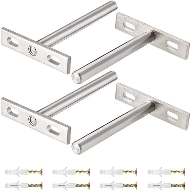 4pcs Wall Mounted T-Shaped Shelf Bracket Invisible Floating Shelf ...