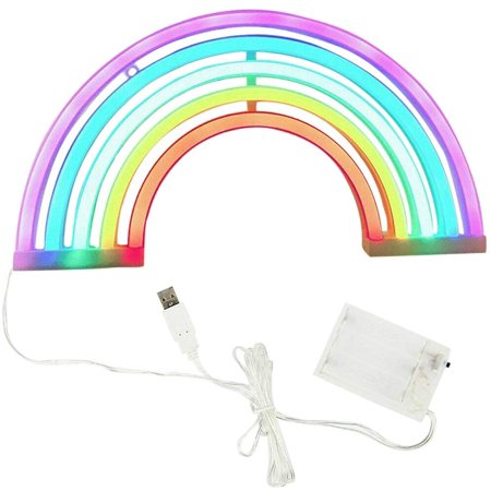 Rainbow LED Neon Sign 11" x 6.2" inch Multi Colored Wall Sign for Cool ...