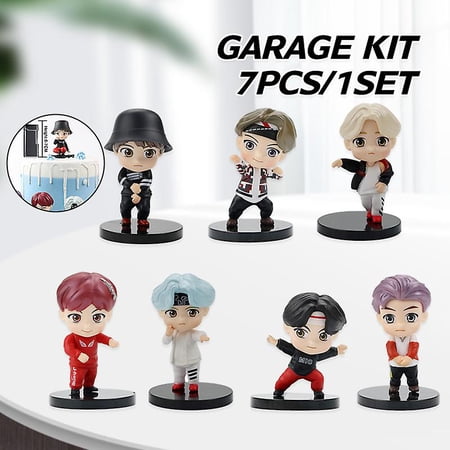 Set Of 7 Bts Model K-pop Cartoon Anime Collection For Fans 6-8cm ...