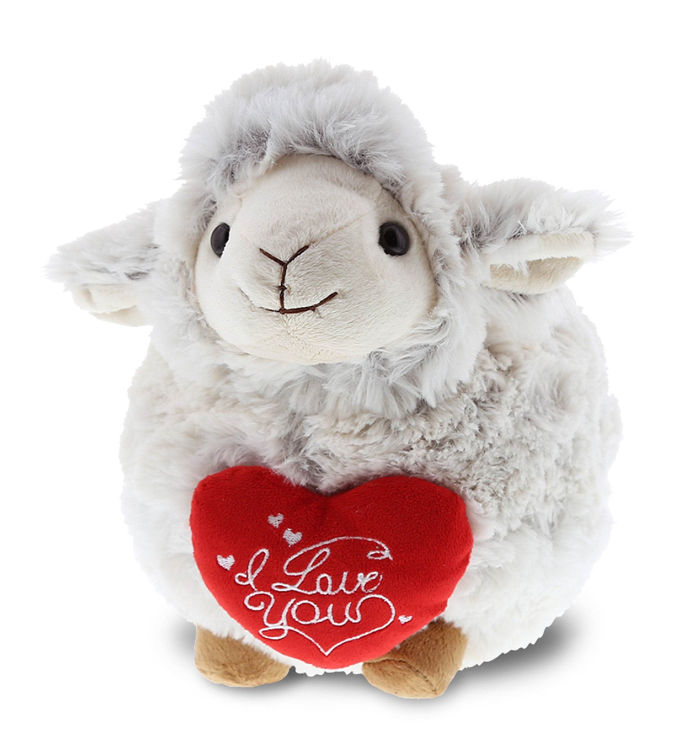 DolliBu I Love You Heart Fluffy White Sheep Plush - 11.5 inches ...