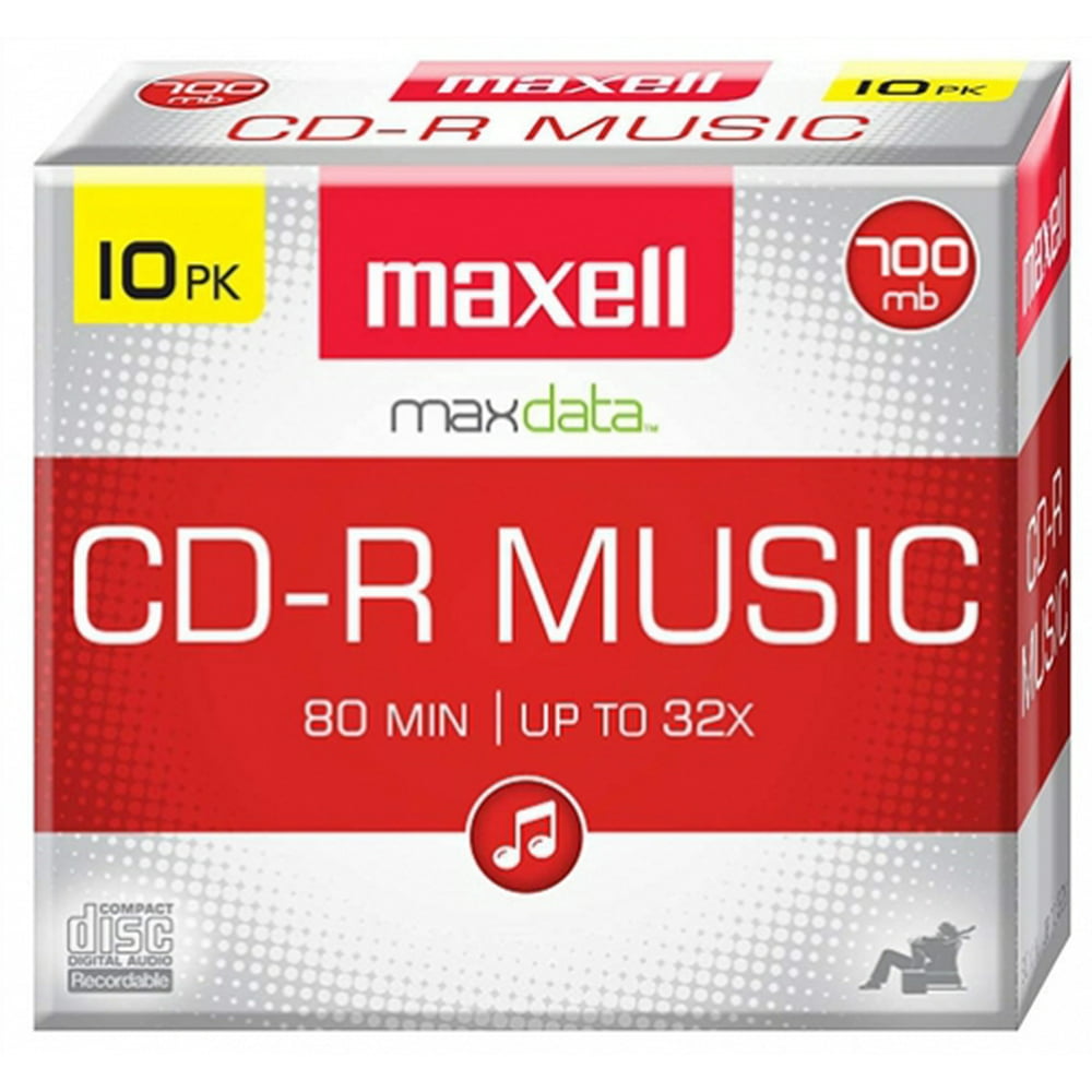 50 Maxell 32X Digital Audio Music CD-R 80min 700MB /w Slim CD Jewel ...