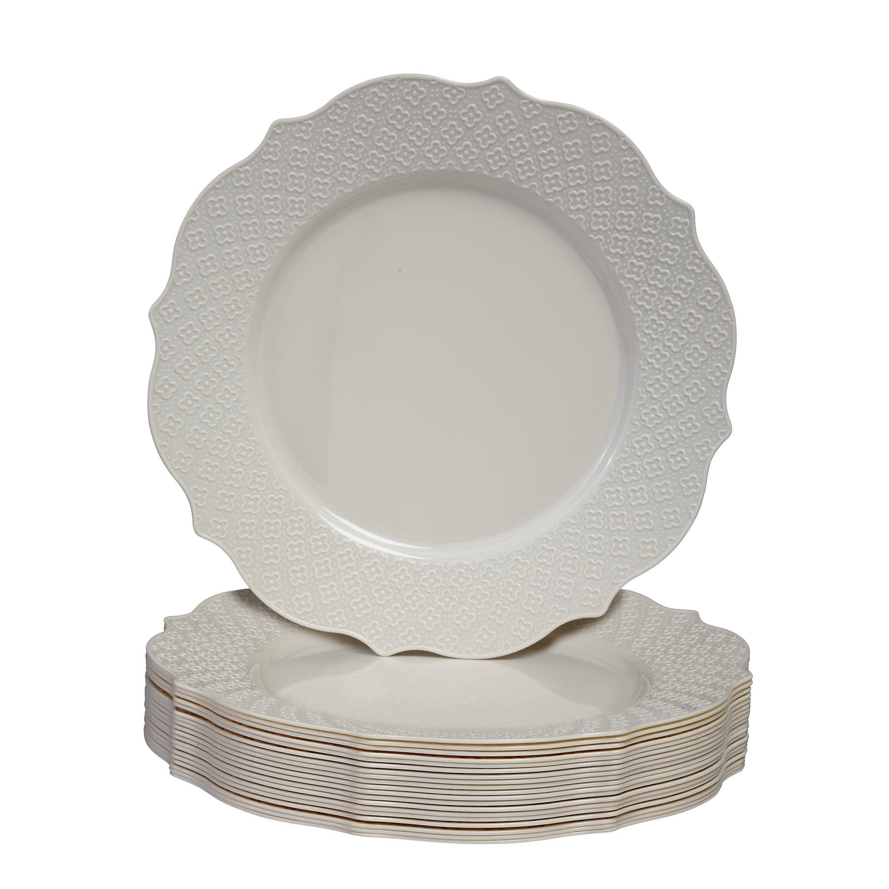 CREAM DESSERT PLATES | Disposable Dishes for Holidays | 7.5” | 20 PC ...