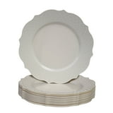 CREAM DESSERT PLATES | Disposable Dishes for Holidays | 7.5” | 20 PC ...