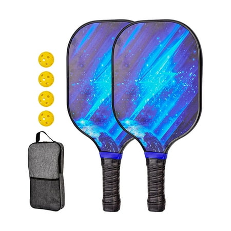 Pickleball Racket Set Pickle Ball Racket 4 Pickleballs Portable Comfort ...
