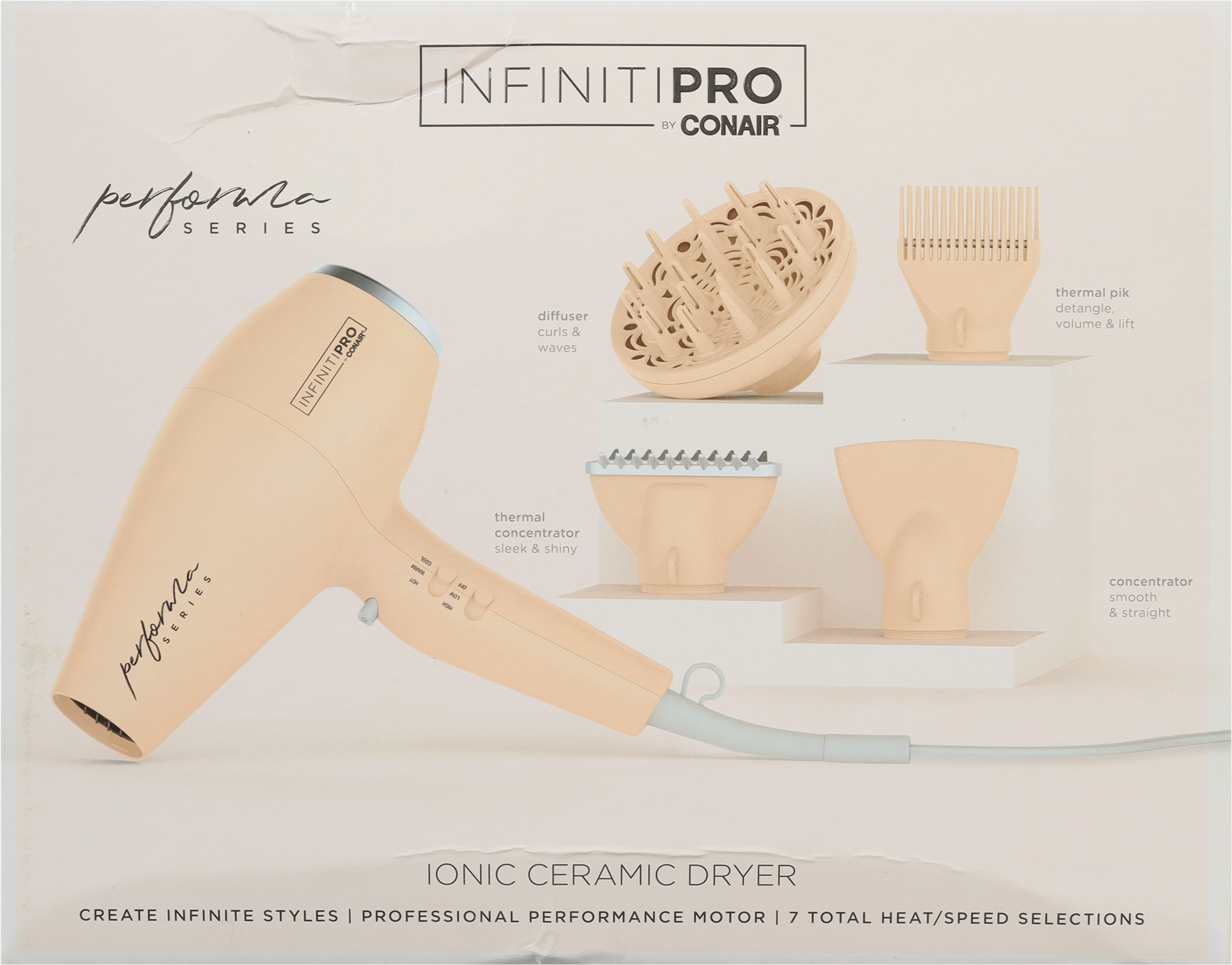 INFINITIPRO by CONAIR Performa Series Hair Dryer with Diffuser Plus 3 ...