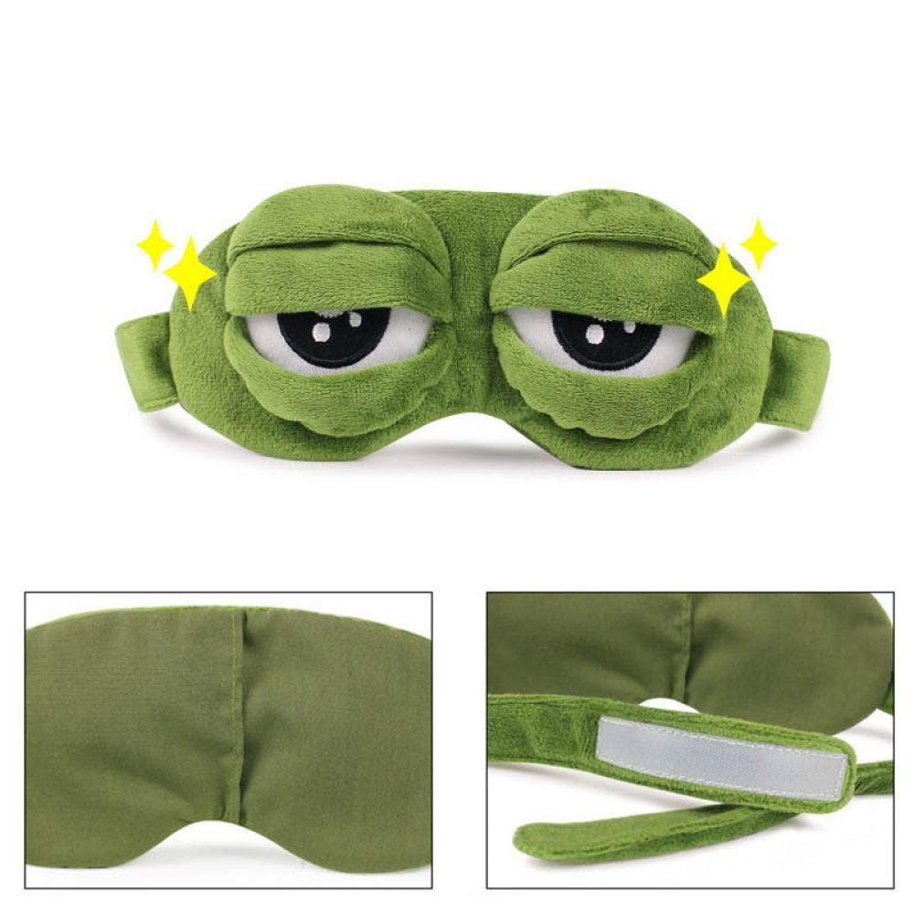 Sad Frog Sleep Masks Travel Office Comfy Eye Cover Blindfold Funny Gifts 賜物