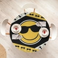 Ambesonne Emoji Fitted Round Tablecloth, Simple Smiling Funny Faces, 36 ...